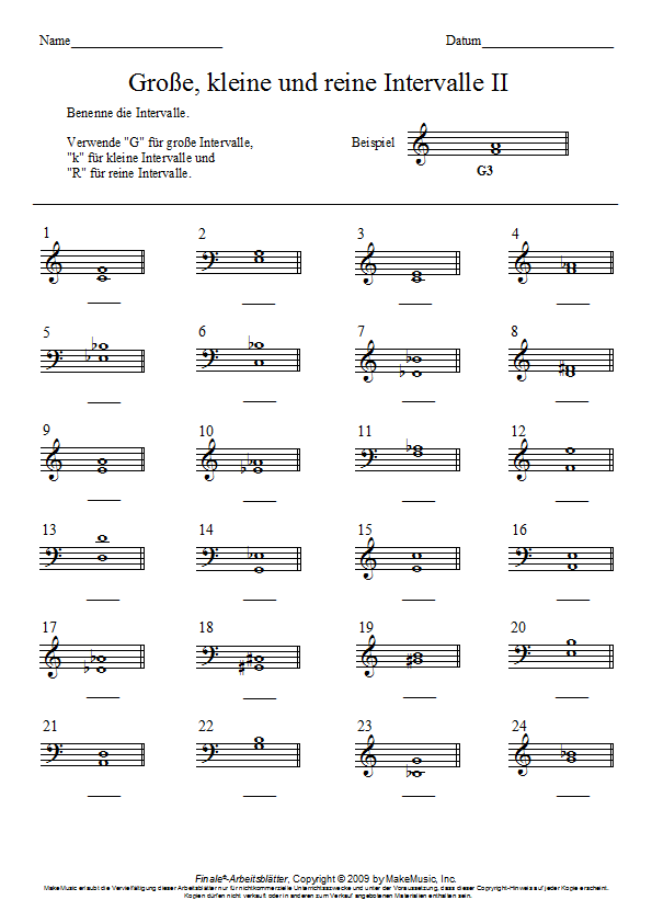 Große, kleine und reine Intervalle