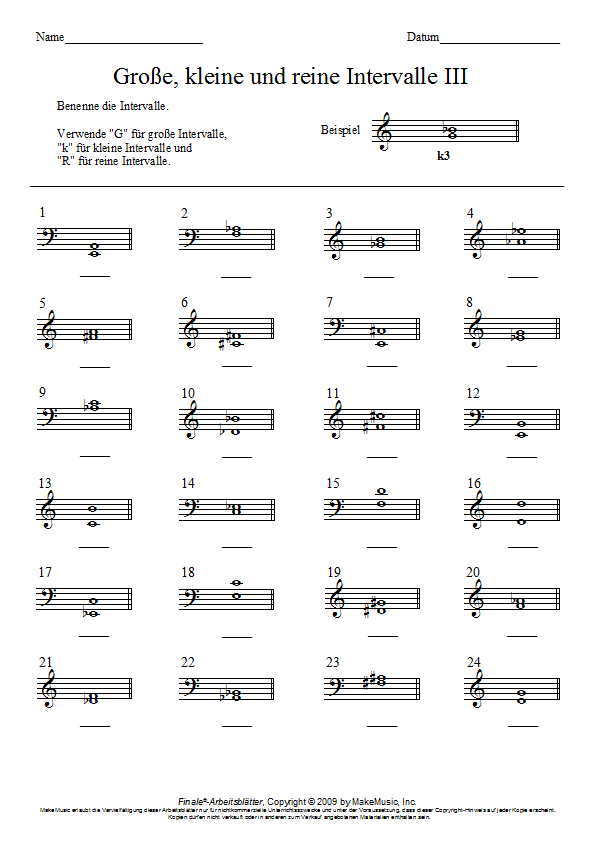 Große, kleine und reine Intervalle