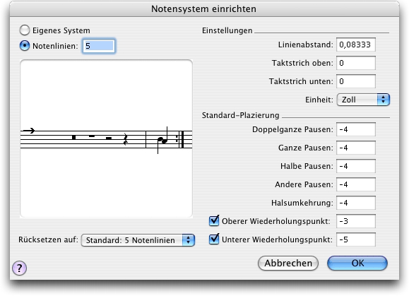 Notensystem einrichten