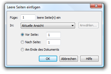 Leere Seiten einfügen